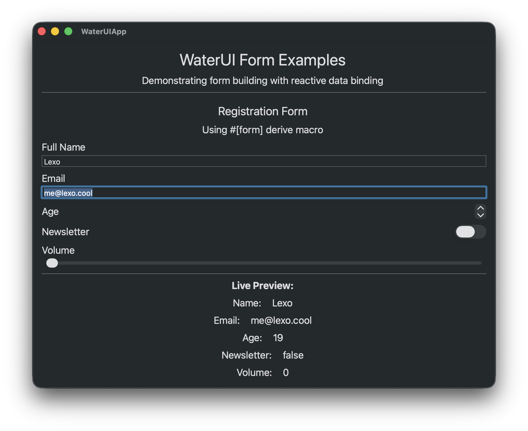 WaterUI - Native UI Framework for Rust
